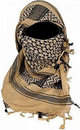 Mil-Tec Shemagh - Écharpe - Homme, Vert khaki/noir, 110x110 cm