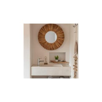 M&S Collection M&s - Miroir rond 103 cm en jacinthe deau naturelle