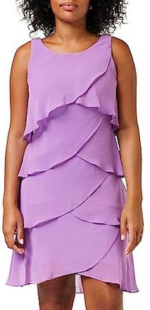 Gina Bacconi Robe de Cocktail à Volants avec épaules en Strass, améthyste, 40 Femme