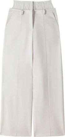 Patrizia Pepe Femme, Pantalons, Beige, Taille: 40 FR Pantalon palazzo avec taille en dentelle