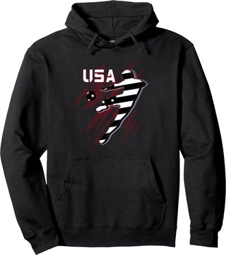 Trendy Apparel USA Soccer Player Silhouette Americana Pullover Hoodie