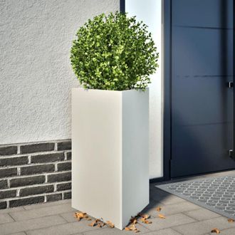 vidaXL Jardini&egrave;re blanc triangulaire 50x43x75 cm acier Vidaxl