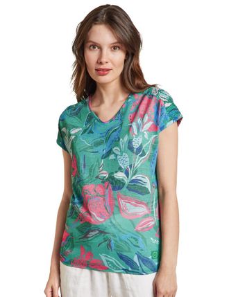 Cecil Damen B319208 Leinenshirt, Trefoil Green, M