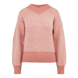 Bomboogie Femme, Pulls, Rose, Taille: 42 FR Pull Jacquard &agrave; col en V
