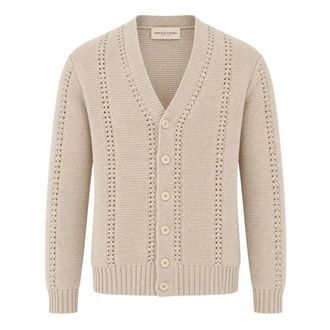 Daniele Fiesoli V-Ausschnitt Strickjacke - - Knitwear - Herren - Beige - XL