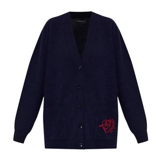 Emporio Armani Femme, Pulls, Bleu, Taille: 40 FR Cardigan en laine avec poches
