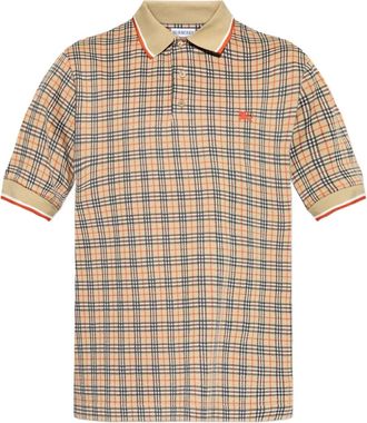 Burberry Pelham check-pattern logo-detail polo shirt - Braun