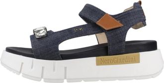 Nero Giardini Femme, Chaussures, Bleu, Taille: 40 EU Sandalia Plataforma