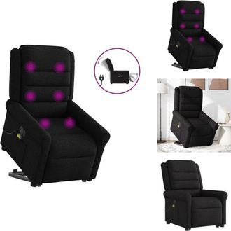 vidaXL Elektrischer Massagesessel mit Aufstehhilfe Schwarz Stoff - Massagesessel Mit Aufstehhilfe - Massagesessel - Relaxsessel - Sessel