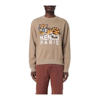 Kenzo Homme, Sweatshirts et sweats à capuche, Beige, Taille: S Sweat à Graphique Coupe Décontractée
