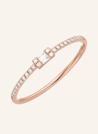 Leaf Ring Tiny Baquette Aus 14 Karat Ros&eacute;gold Mit Diamanten rosegold