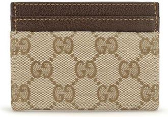 Gucci GG Monogram Canvas Card Case - Beige