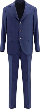 Brunello Cucinelli Homme, Costumes, Bleu, Taille: M Costume Deux Pi&egrave;ces en Laine Molletonn&eacute;e