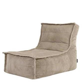 Icon Brand Dolce Sitzsack-Liege für Erwachsene, Hellbraun, Flauschiger Cordstoff, Riesen Sitzsack Cord mit Füllung, Bean Bag Chair, Bequemer Sessel Wohnzimmer, L