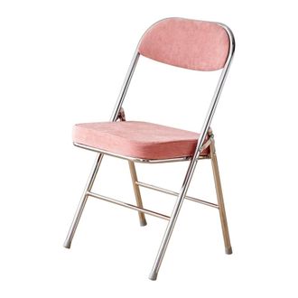 Generic Pink Folding Chairs with Backrest, padded Lightweight Metal Frame Folding Chair for Dining, Events, Weddings, Portable Outdoor Seating, Comfortable & 