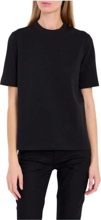 Moncler Femme, Tops, Noir, Taille: 36 FR T-Shirt Logo En Relief