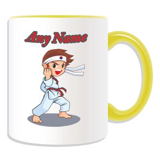 Unigift Tasse mit braunem Haar, Motiv: Taekwondo/Tae Kwon Do (Kampfkunst-Designthema, Farboptionen) - jeder Name/Nachricht auf Ihrem einzigartigen - Kung Fu K