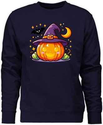 Shirtracer Sweatshirt Halloween K&uuml;rbis, S&uuml;&szlig;er K&uuml;rbis, Halloween Design, K&uuml;rbis und Fleder (1-tlg) Halloween Kost&uuml;me Damen