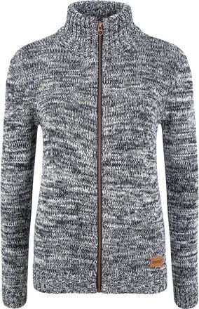 Oxmo OXPhenix Damen Strickjacke Grobstrick Cardigan Strickcardigan mit Stehkragen Rei&szlig;verschluss 100% Baumwolle Regular fit, Gr&ouml;&szlig;e:S, Farbe:Insignia B (791
