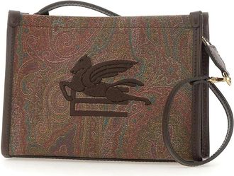 Etro Femme, Sacs, Brun, Taille: ONE Size Pochette Arnica avec D&eacute;tail Pegaso