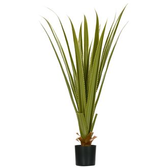 HOMCOM K&uuml;nstliche Pflanze Agave im Topf H&ouml;he 90 cm, 16 Bl&auml;tter, Innen und Au&szlig;en, sehr realistisch
