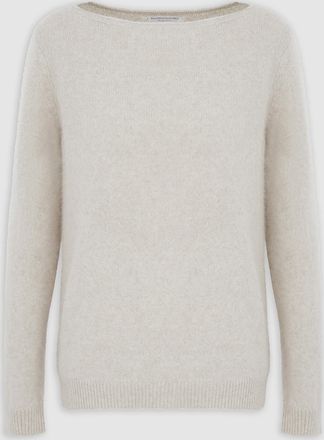 Majestic Filatures Pull Col Bateau Manches Longues Beige
