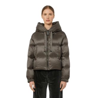 Max Mara Femme, Vestes, Gris, Taille: 36 FR Doudoune Courte Matelass&eacute;e D&eacute;perlante