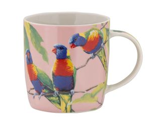 Maxwell & Williams DX1124 Kaffee-Becher rund Loris, 370 ml - Porzellan-Tasse, Bird Talk, Tier-Motiv bunt, Geschenkbox