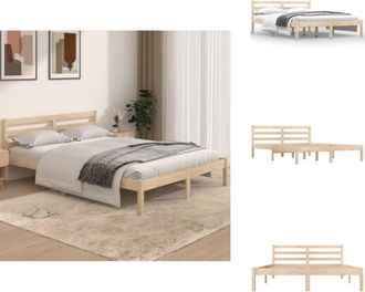 vidaXL Cadre de lit sans matelas bois de pin massif 140x190 cm - Cadre De Lit - Lit En Bois - Lit Double - Bois Massif - Design Moderne