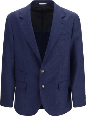 Brunello Cucinelli Einknopf-Blazer aus Wolle - - Jackets - Herren - Blau - L