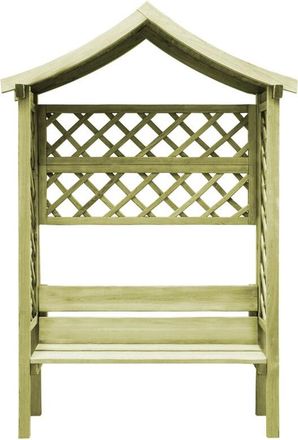 Nova fimei Pergola de jardin avec toit et banc Bois de pin impr&eacute;gn&eacute;