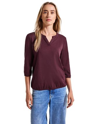 Street One Damen Split Neck Jersey Shirt