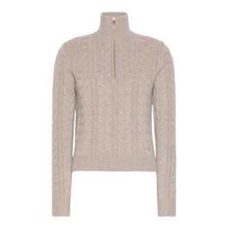 Max Mara Pull &agrave; col roul&eacute; en maille torsad&eacute;e - Femme - Pulls - Beige - Taille: 38 FR