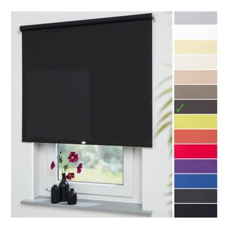 Liedeco Rollo, Spring-, Schnapprollo / 152 x 180 cm (Breite x Höhe), schwarz/lichtdurchlässig, Blickdicht/viele Farben, Größen und Typen/Breiten 60-200 cm/Var