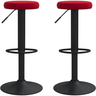 vidaXL Barhocker 2 Stk. Weinrot Samt vidaXL