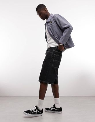 Stan Ray Short d&eacute;contract&eacute; en jean - Noir