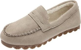 Generic Bottes de neige pour femme avec doublure en polaire chaude, talon plat, confortables, antid&eacute;rapantes, classiques, confortables, &agrave; enfiler, mocassins d