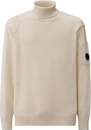C.P. Company C.p. Company, Homme, Pulls, Blanc, Taille: S Pull Col Roulé en Laine dAgneau GRS
