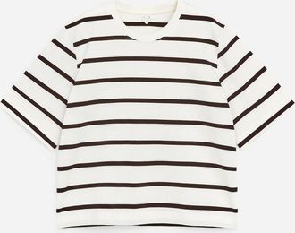Arket Kastiges Signature-T-Shirt -Wei&szlig;