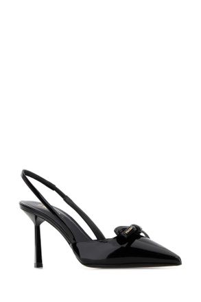 Prada Womens Black Leather Pumps Nero Scarpe Con Tacco High Heel Shoes