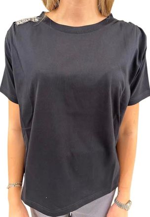 Liviana Conti Femme, Tops, Noir, Taille: 42 FR T-shirt Cotone
