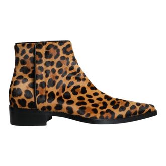 Dolce & Gabbana Leopard Kalb Pelz Kn&ouml;chel Stiefel Schuhe - - Shoes - Damen - Mehrfarbig - 35 1/2 EU