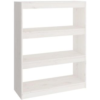 vidaXL B&uuml;cherregal/Raumteiler Wei&szlig; 80x30x103,5 cm Massivholz Kiefer - Vidaxl