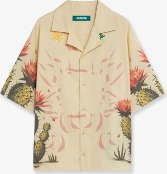 Barrow Cotton shirt with cactus print - BARROW - gender_Man