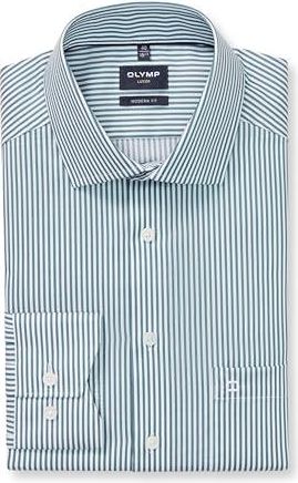 Olymp Global Kent Luxor Chemise &agrave; manches longues pour homme, rayures romaines, coupe moderne, taille 470, taille 26,19, Vert 45, 43