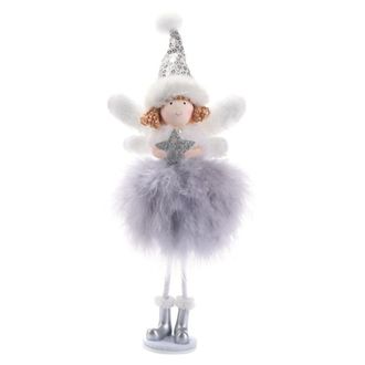 Cabilock Blauer Weihnachtsengel Anh&auml;nger Mit Federn Weihnachtsschmuck Engel Puppe Deko Ornament F&uuml;r Baum Fenster Tisch Festliche Weihnachtsdeko Geschenkidee