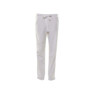 Deha Gestreifte Jacquard-Hose mit Elastischem Bund - - Trousers - Damen - Beige - M