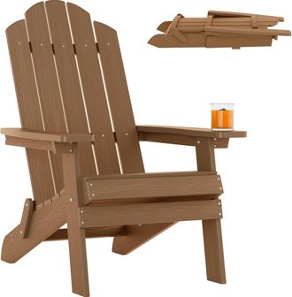 Generic Adirondack-Klappstuhl f&uuml;r drau&szlig;en: Einfach zu montierende und Bequeme Adirondack-St&uuml;hle - Allwetter-Verbundkunststoffstuhl f&uuml;r Feuerstelle, Terrasse, 