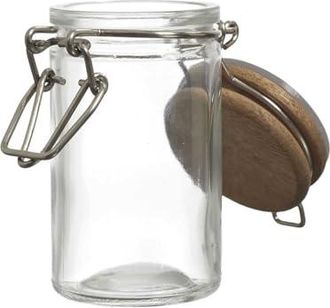 COOK CONCEPT KA0365, Verrine with Acacia lid 70 ml, elegant and modern Design, ideal for appetizers and Desserts, Easy to clean, Occasions - 70 ml, Transparent