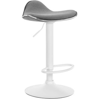 Clp Tabouret Shanghai en tissu gris clair, wei&szlig;